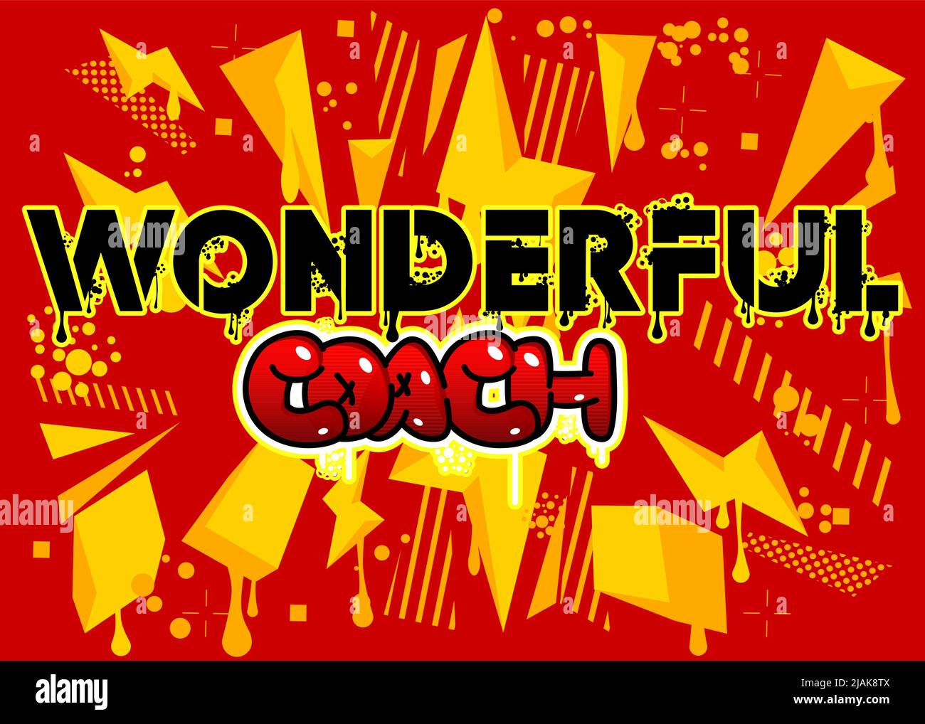 Coach. Graffiti tag. Abstract modern street art decoration performed in ...