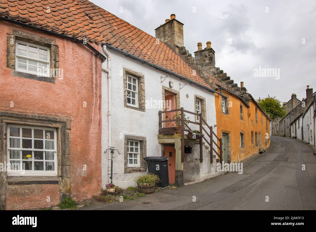 some of the many old buildings in culross village in fife scotland is ...