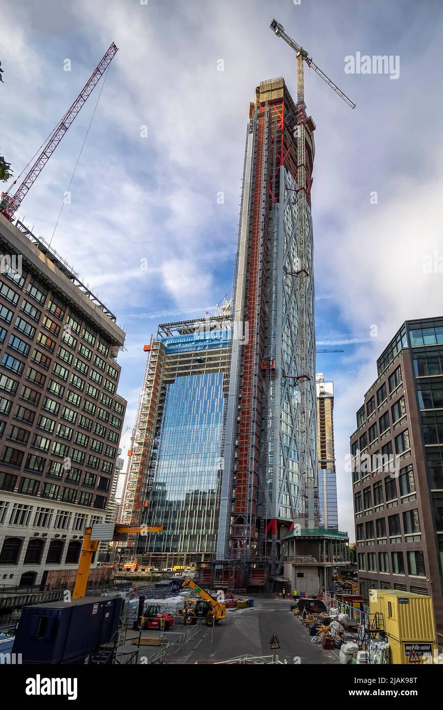 LONDON, UK - JULY 04, 2018: Newfoundland Quay under development. A 220 ...