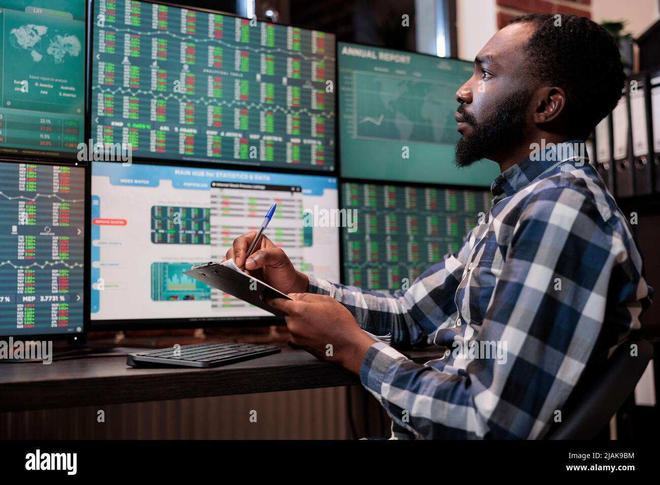 Multi Monitor Workstation High Resolution Stock Photography and Images ...