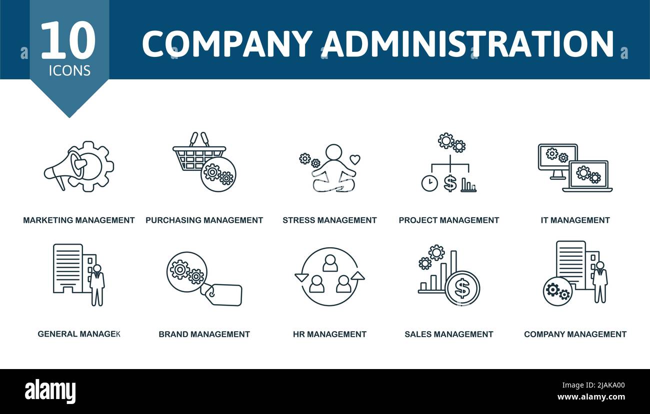 Company Administration set icon. Editable icons company administration ...