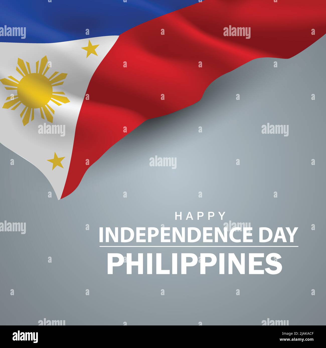 happy independence day Philippines. 3d flag. vector illustration design ...