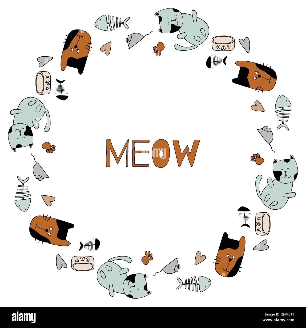 Cute meow cat vector Stock Vector Image & Art - Alamy