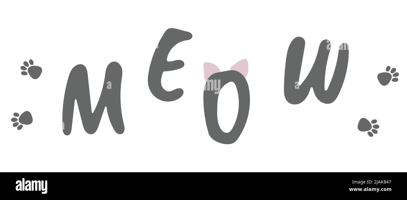 Meow word in 3d vector Stock Vector Image & Art - Alamy