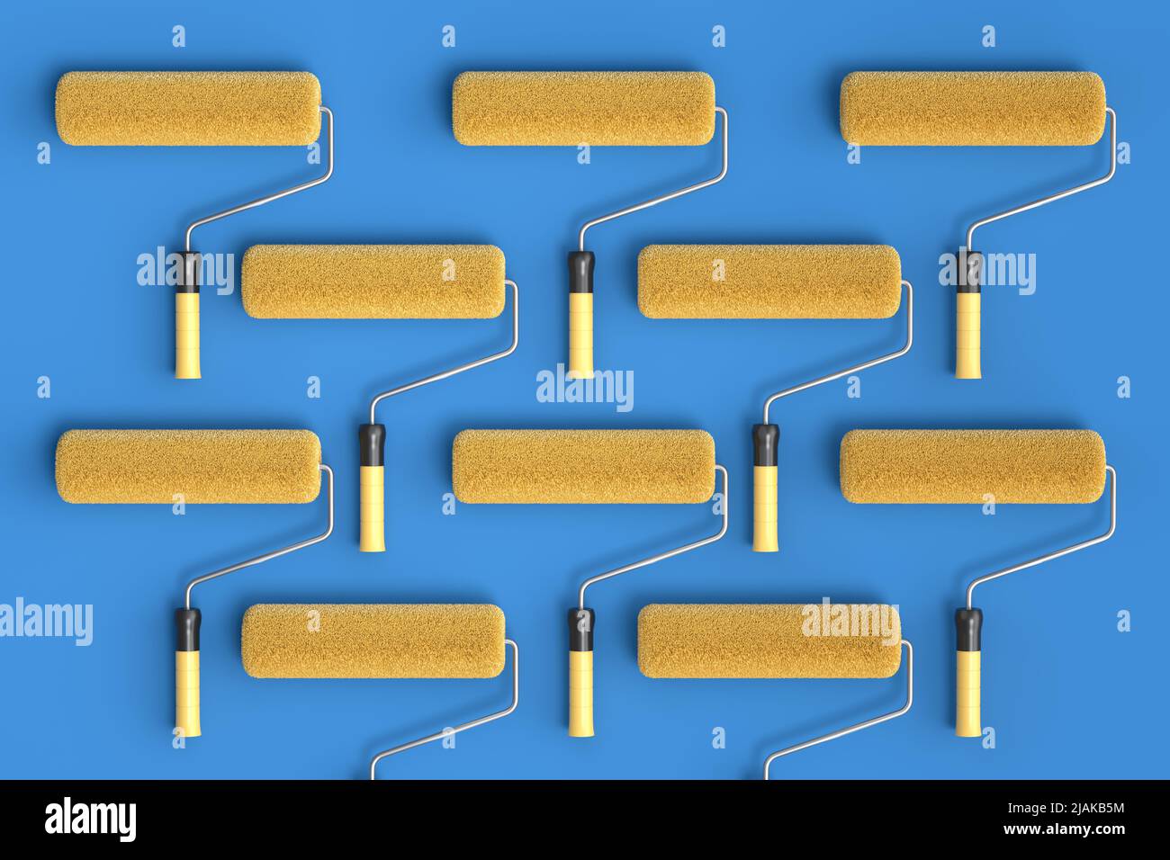 Set of paint rollers for painting walls and renovating apartment on ...