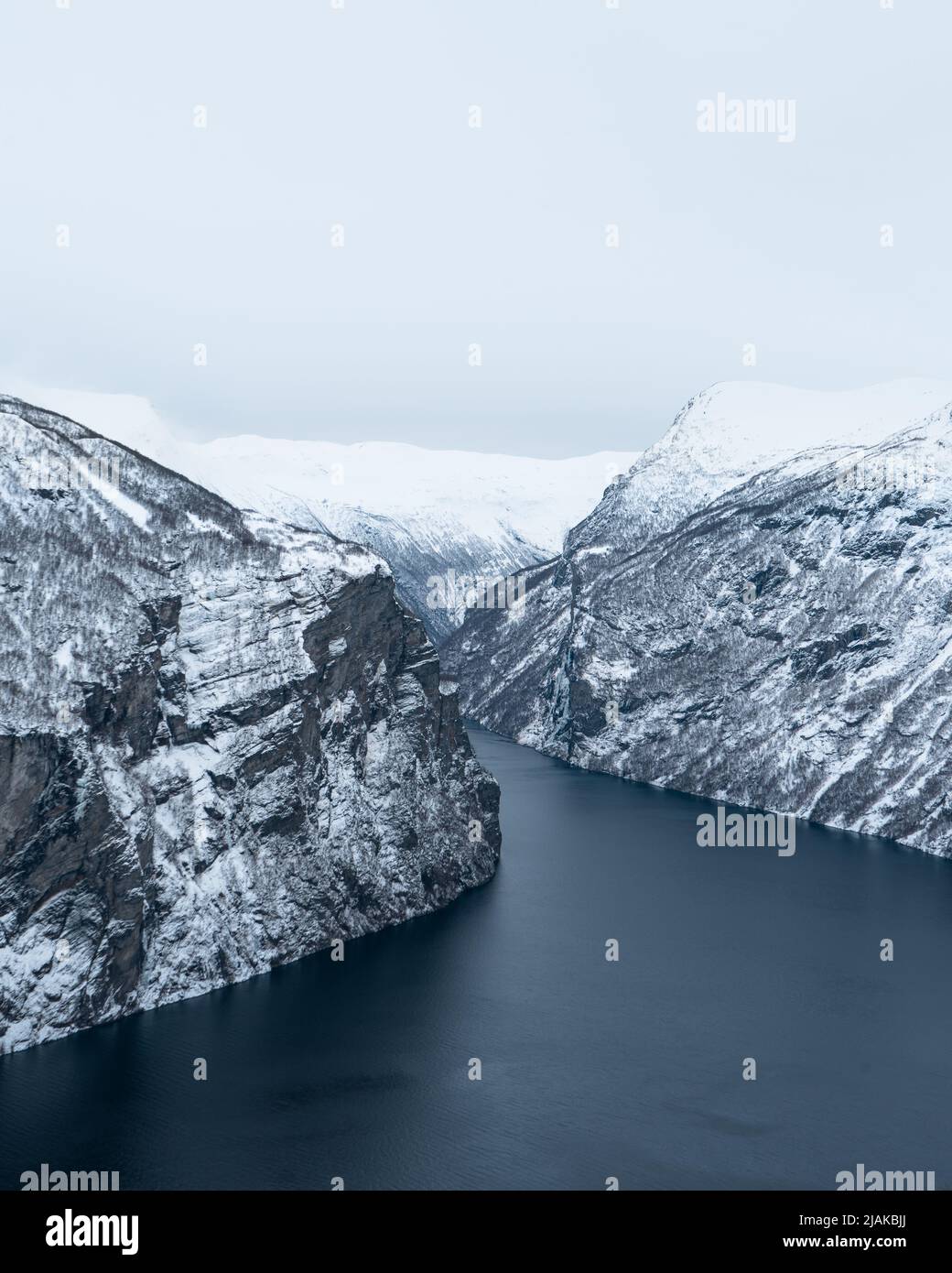 The beautiful Geirangerfjord in Winter Stock Photo - Alamy