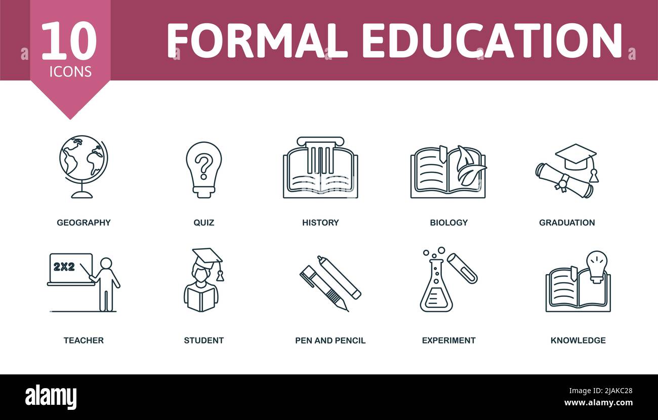 Formal Education set icon. Editable icons formal education theme such ...