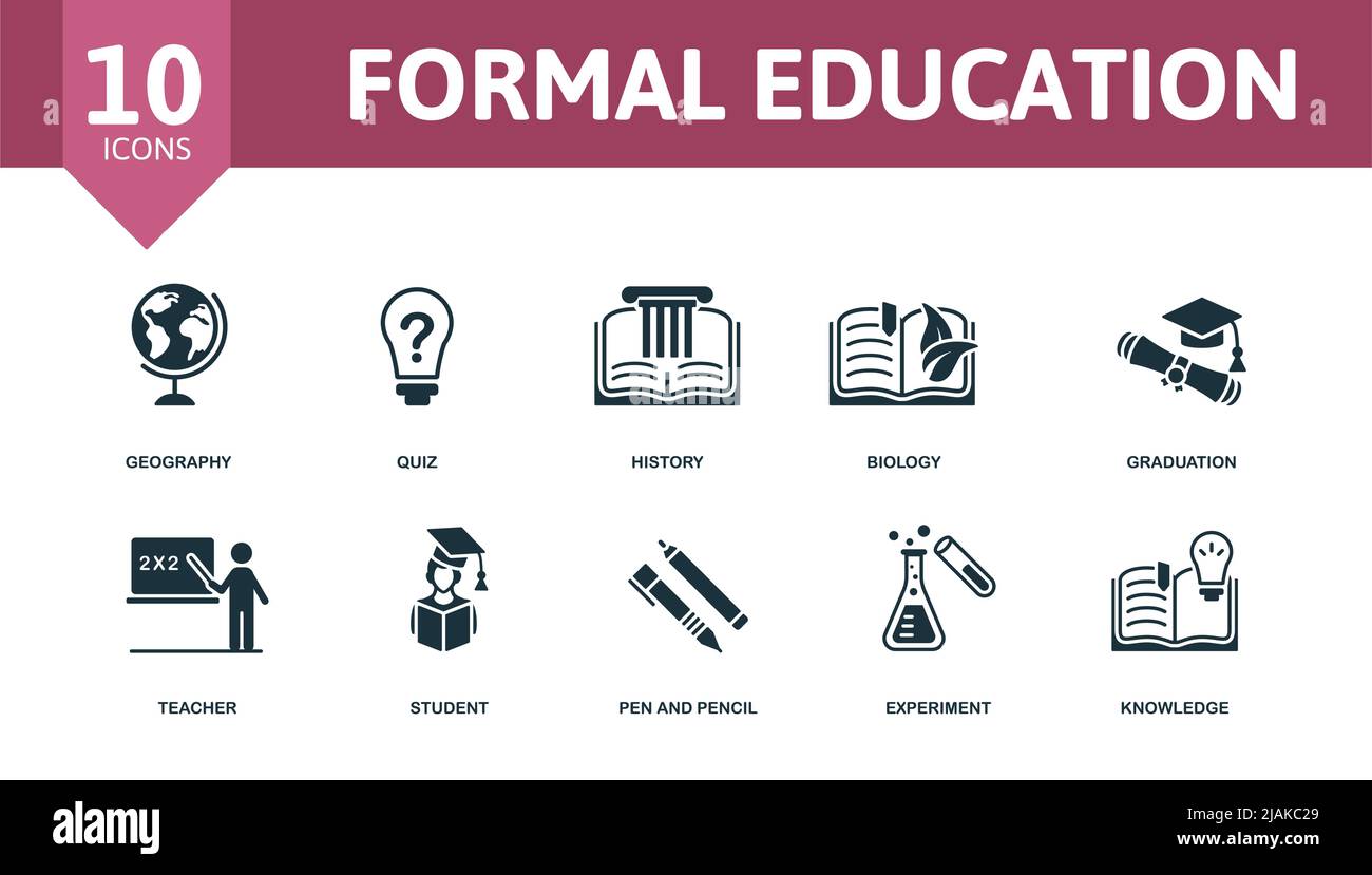 Formal Education set icon. Editable icons formal education theme such ...