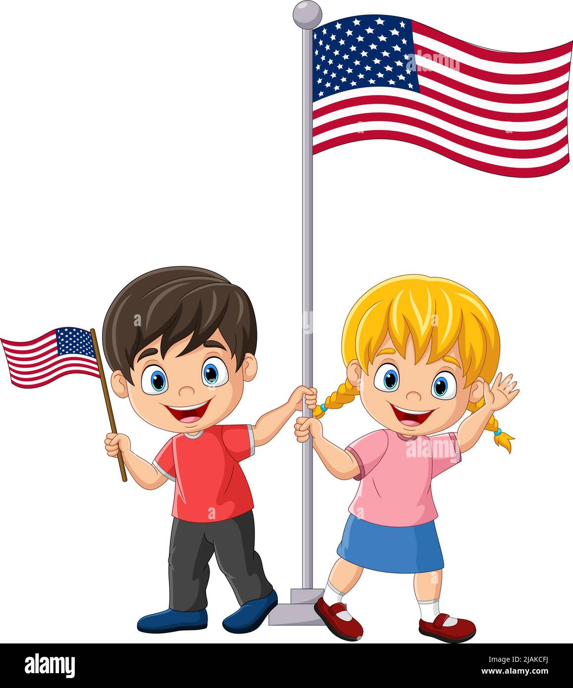 Flagpole school child Cut Out Stock Images & Pictures - Alamy