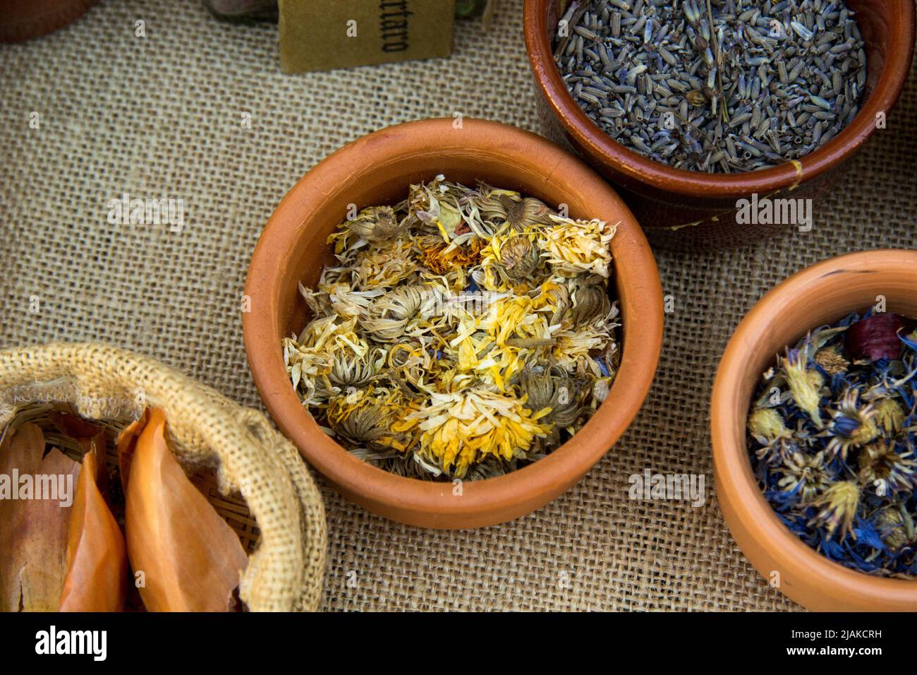 Aroma and flavors in Medieval market Stock Photo - Alamy