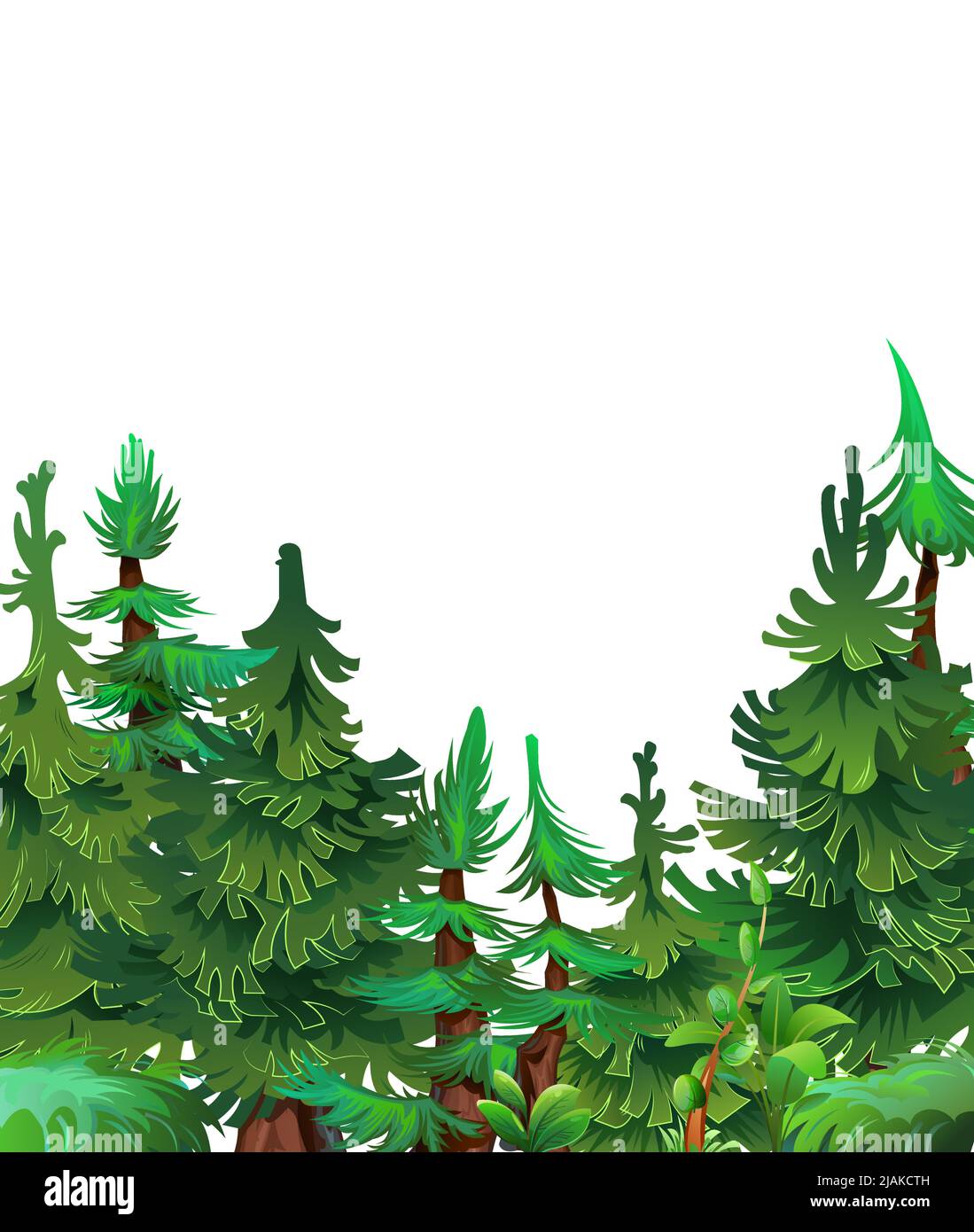 Cartoon Pine Tree Forest