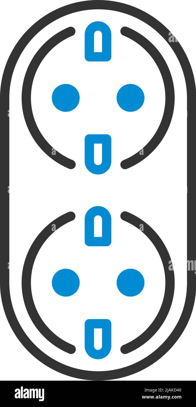 AC Splitter Icon. Editable Bold Outline With Color Fill Design. Vector ...