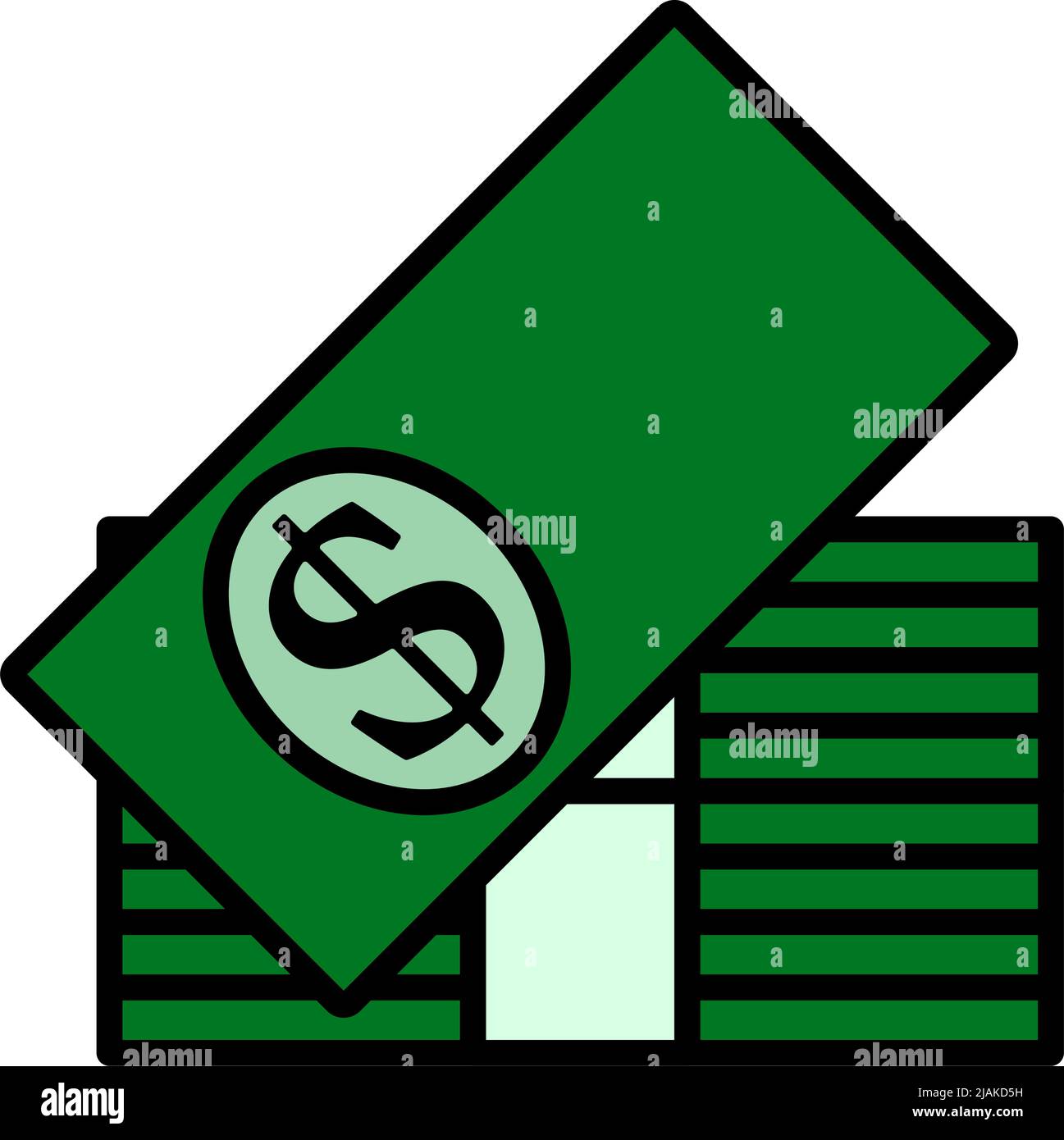 Stack Of Banknotes Icon. Editable Bold Outline With Color Fill Design ...