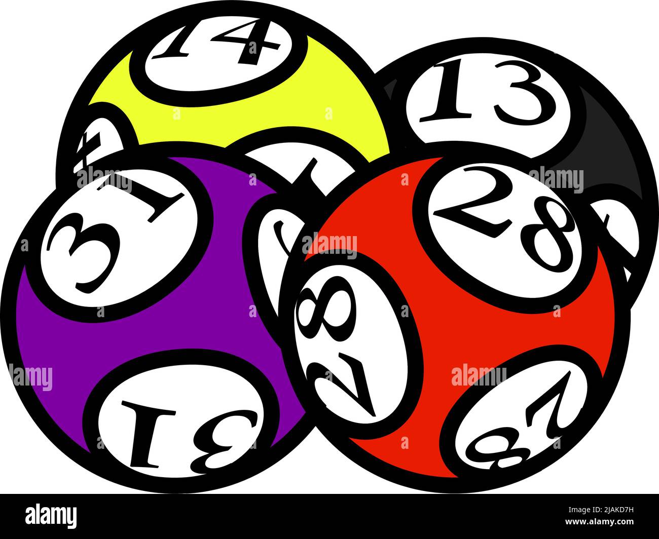 Lotto Balls Icon. Editable Bold Outline With Color Fill Design. Vector ...