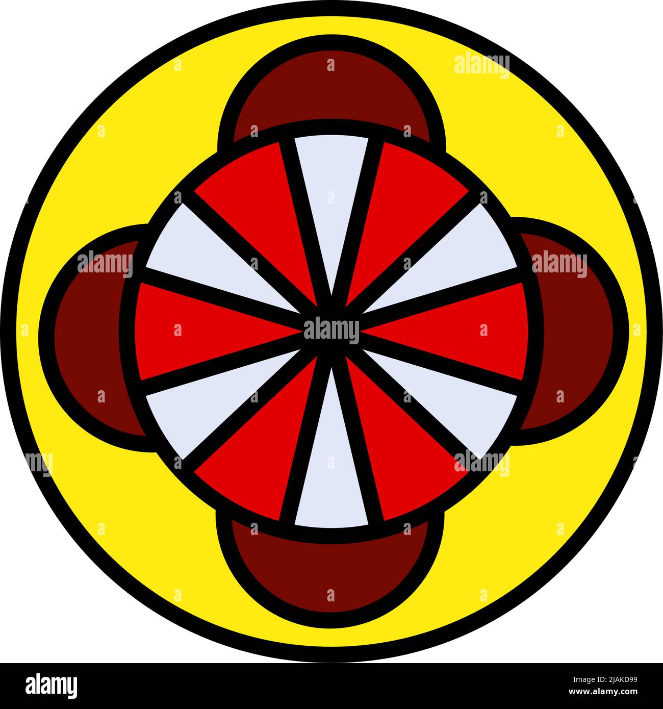 Carousel Top View Icon. Editable Bold Outline With Color Fill Design ...
