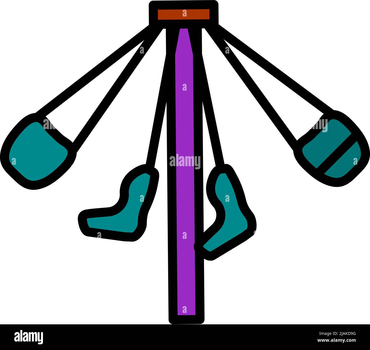 Big Carousel Icon. Editable Bold Outline With Color Fill Design. Vector ...