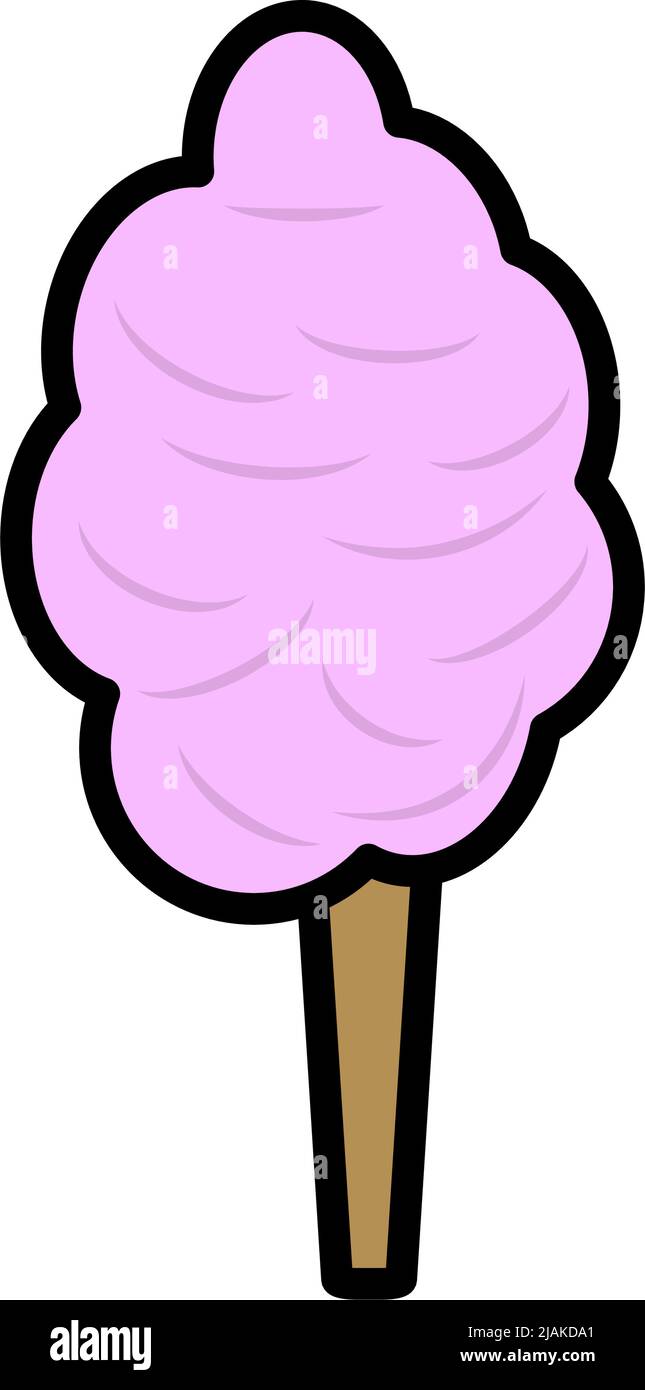 Cotton Candy Icon. Editable Bold Outline With Color Fill Design. Vector ...