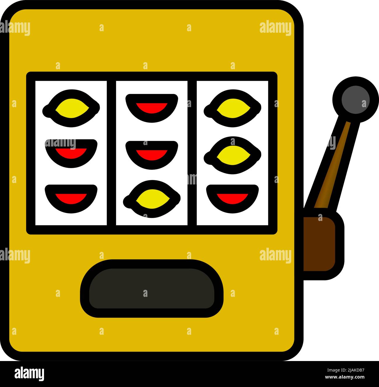 One-armed Bandit Icon. Editable Bold Outline With Color Fill Design ...