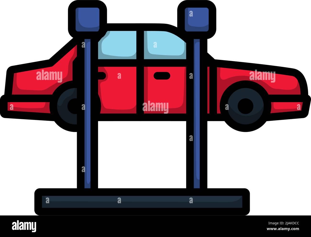 Car Lift Icon. Editable Bold Outline With Color Fill Design. Vector ...