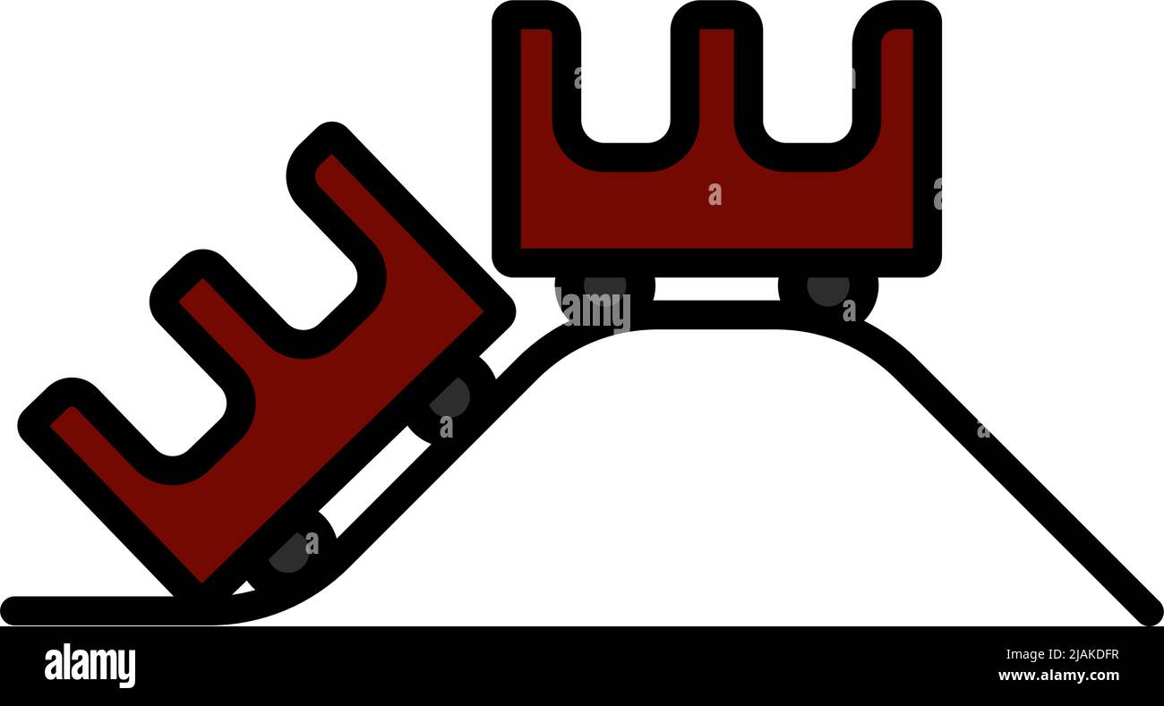 Small Roller Coaster Icon. Editable Bold Outline With Color Fill Design ...