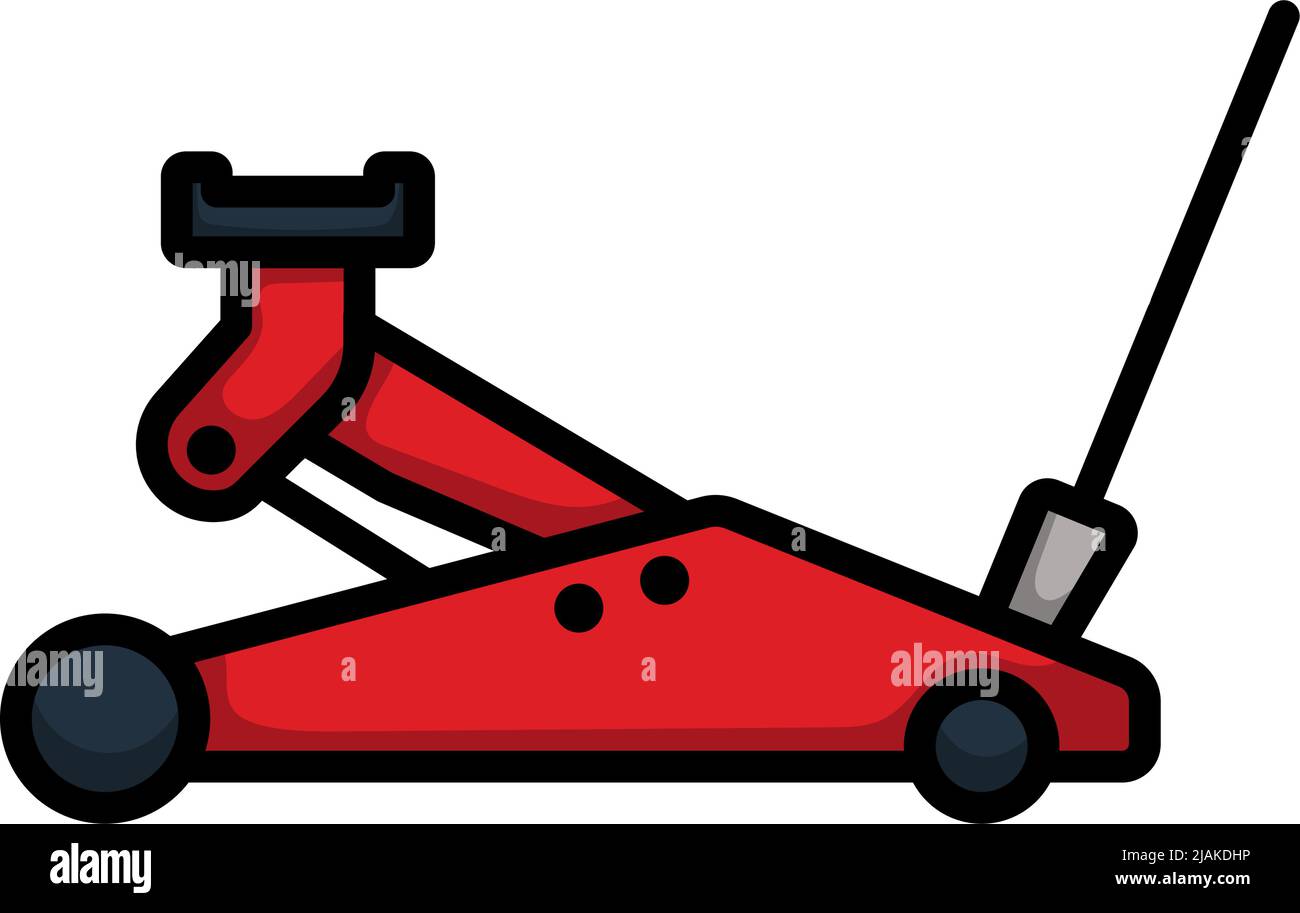 Hydraulic Jack Icon. Editable Bold Outline With Color Fill Design ...