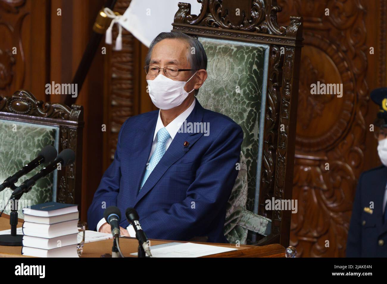 Japanese lower house's speaker Hiroyuki Hosoda attends Lower House's ...
