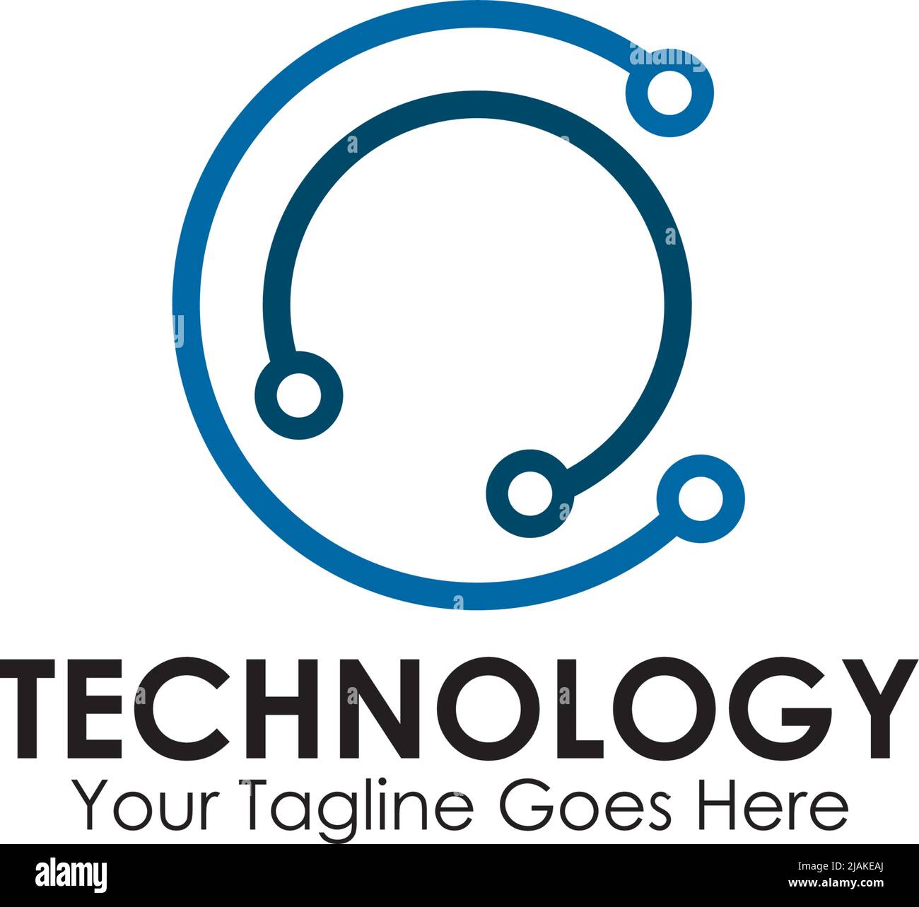 Technology logo design with using circuit element vector template ...