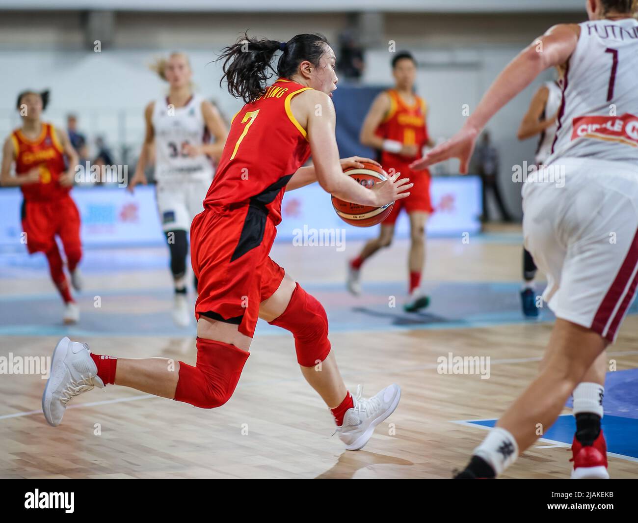 Spain, Tenerife, September 22, 2018: Chinese female basketball player ...
