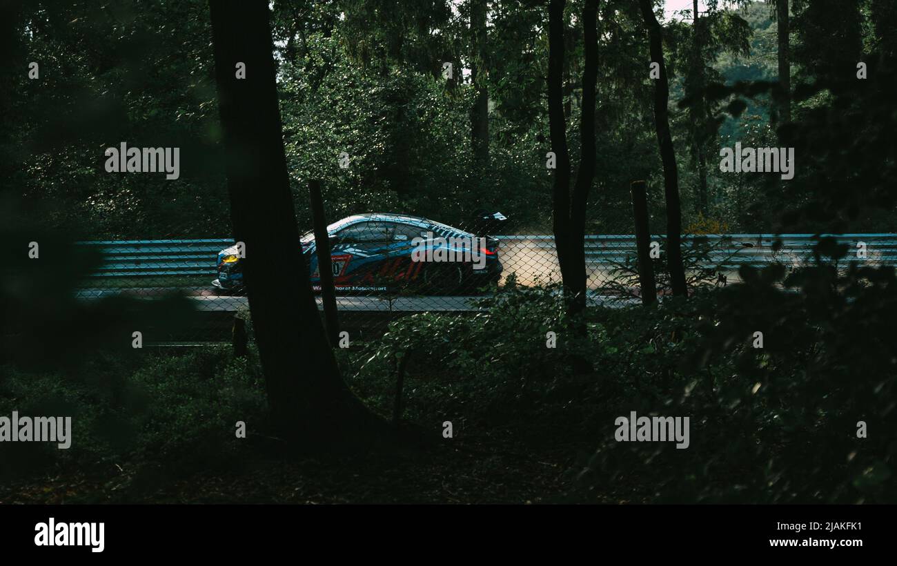 Race Car in Eifel Forest Stock Photo - Alamy