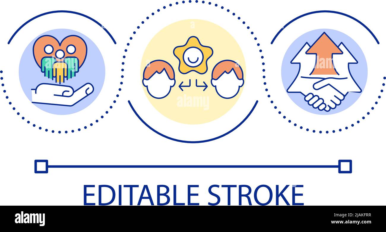 Sharing knowledge and skills in workplace loop concept icon Stock ... Sharing knowledge and skills in workplace loop concept icon Stock ...