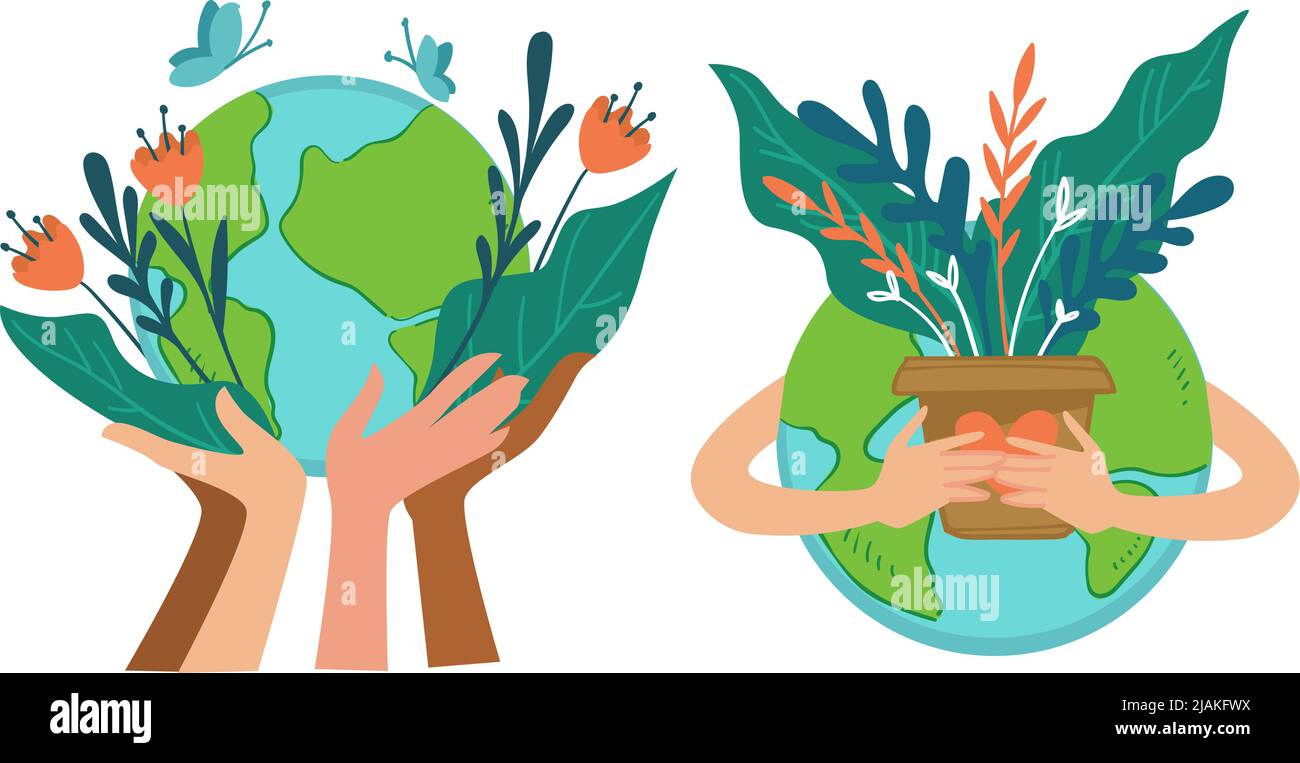 Planet earth and nature preservation conservation Stock Vector Image ...