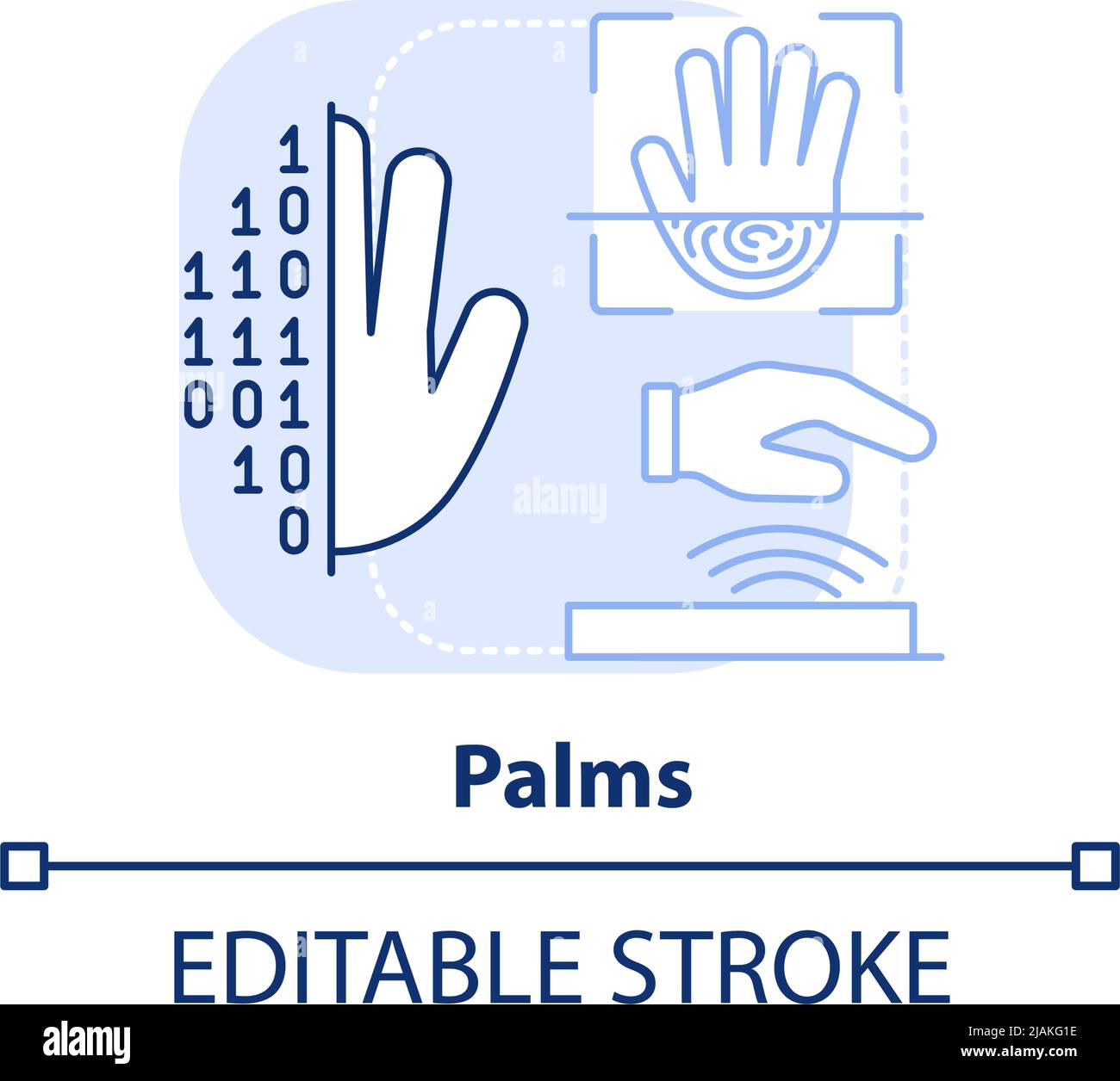 Palm authentication scan icon Cut Out Stock Images & Pictures - Alamy