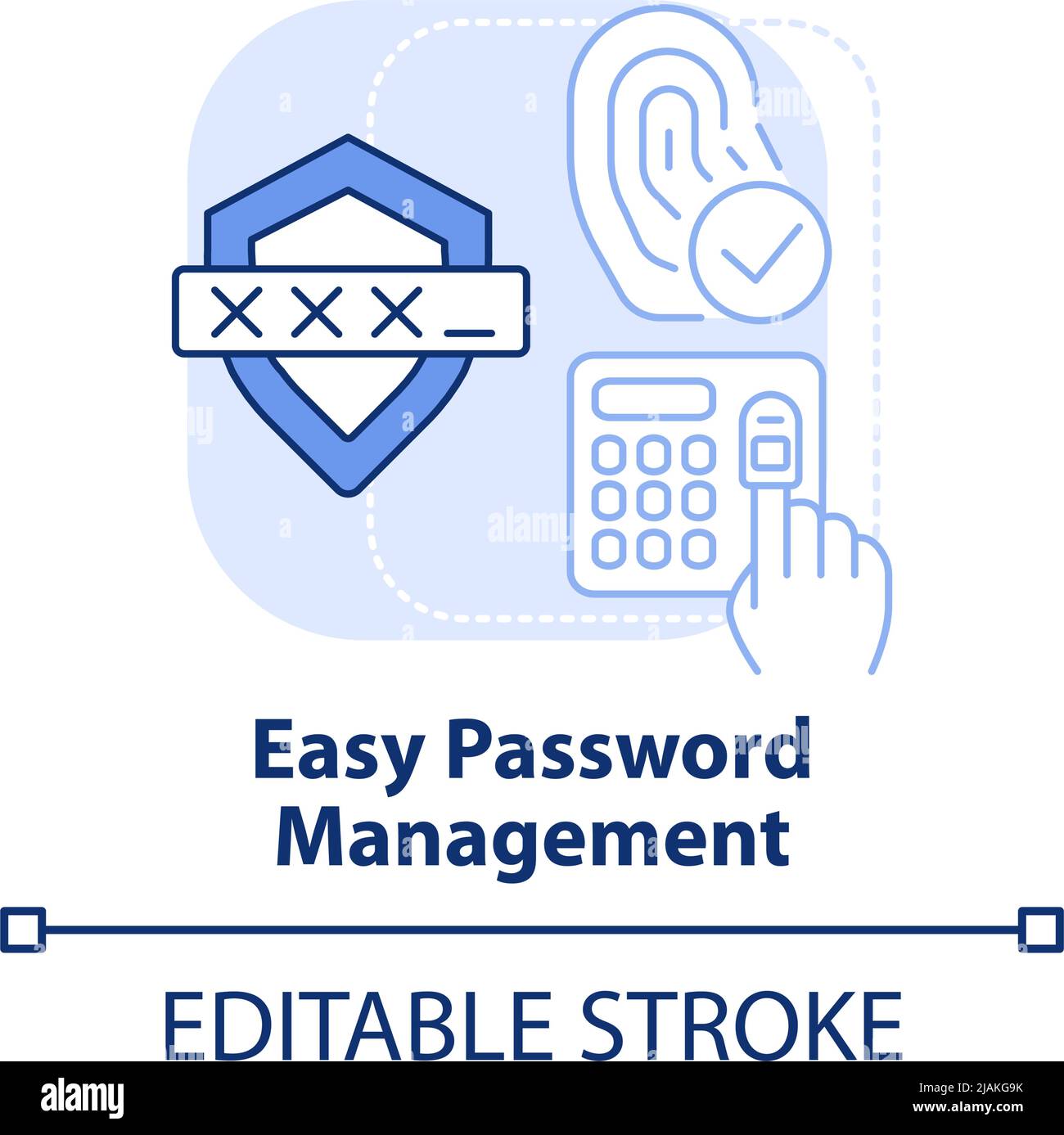 Easy password management light blue concept icon Stock Vector Image ...
