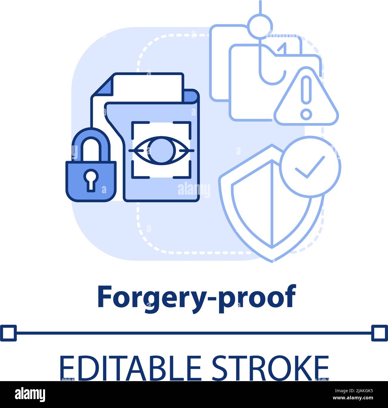 Forgery-proof light blue concept icon Stock Vector Image & Art - Alamy