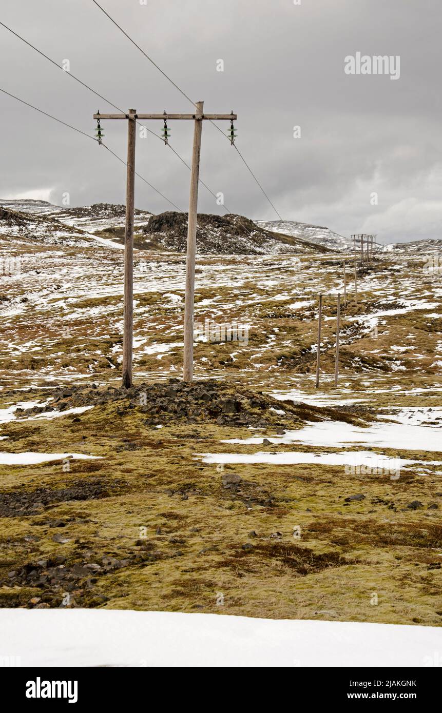 Electricity pylons in iceland hi-res stock photography and images - Alamy