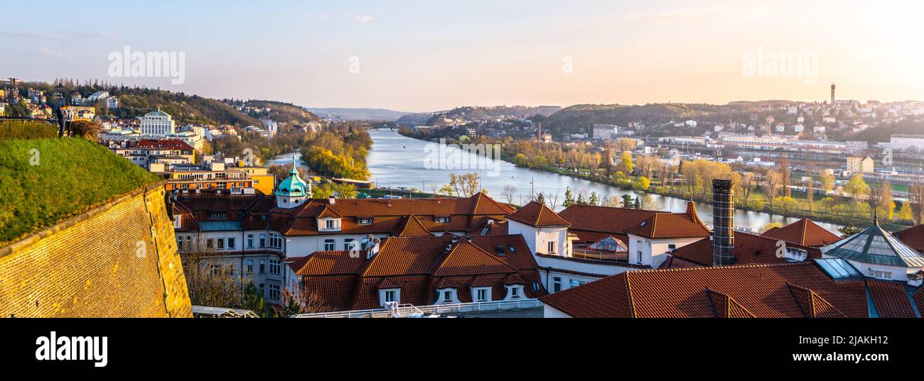 Aerial panoramic view of Podoli Stock Photo - Alamy