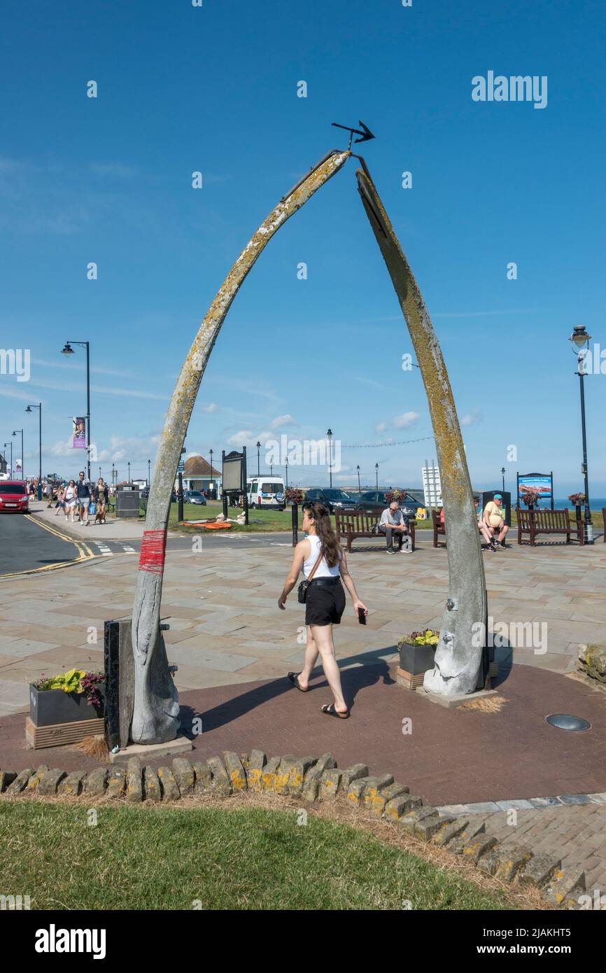 The Whalebone Arch in Whitby, North Yorkshire, England. The bone is the ...