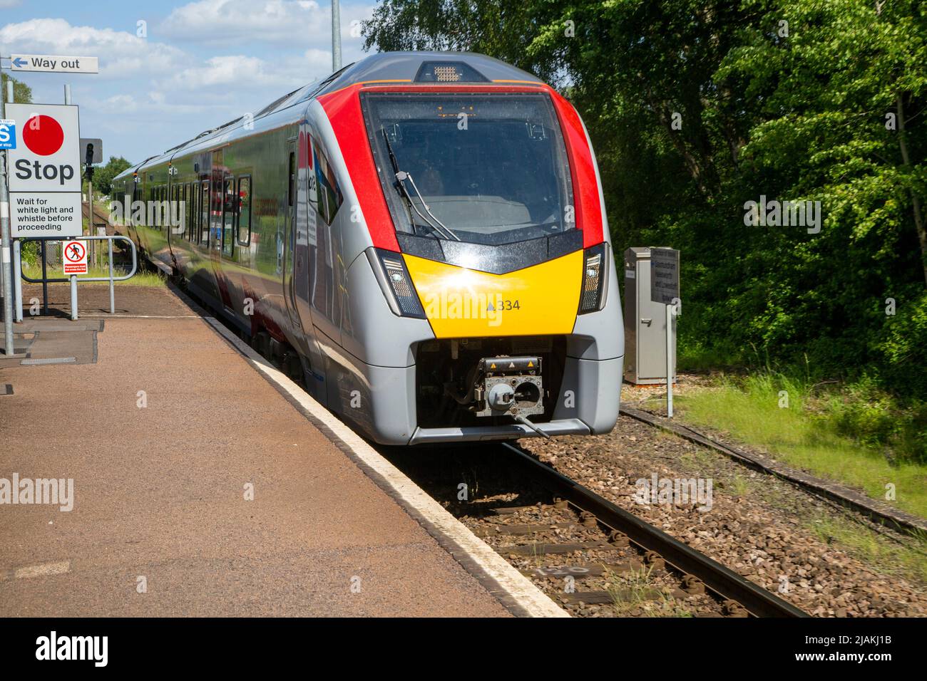 Abellio Greater Anglia class 745 train arriving at platform of railway ...
