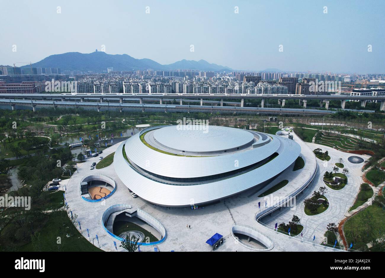 HANGZHOU, CHINA - MAY 31, 2022 - An aerial view of the Hangzhou Esports ...