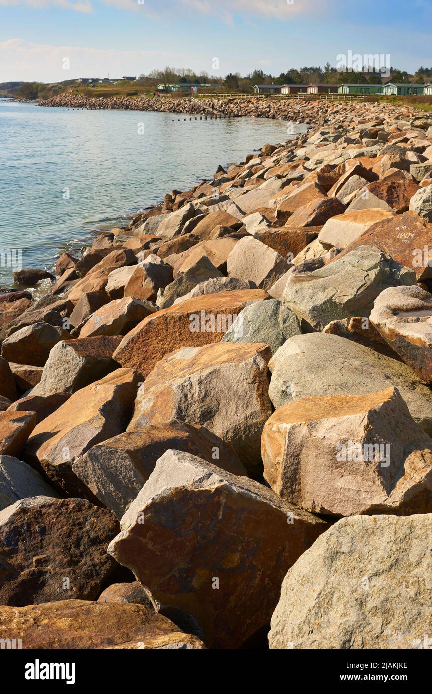 Rock armour sea defences,coastal flood protection in north wales uk ...