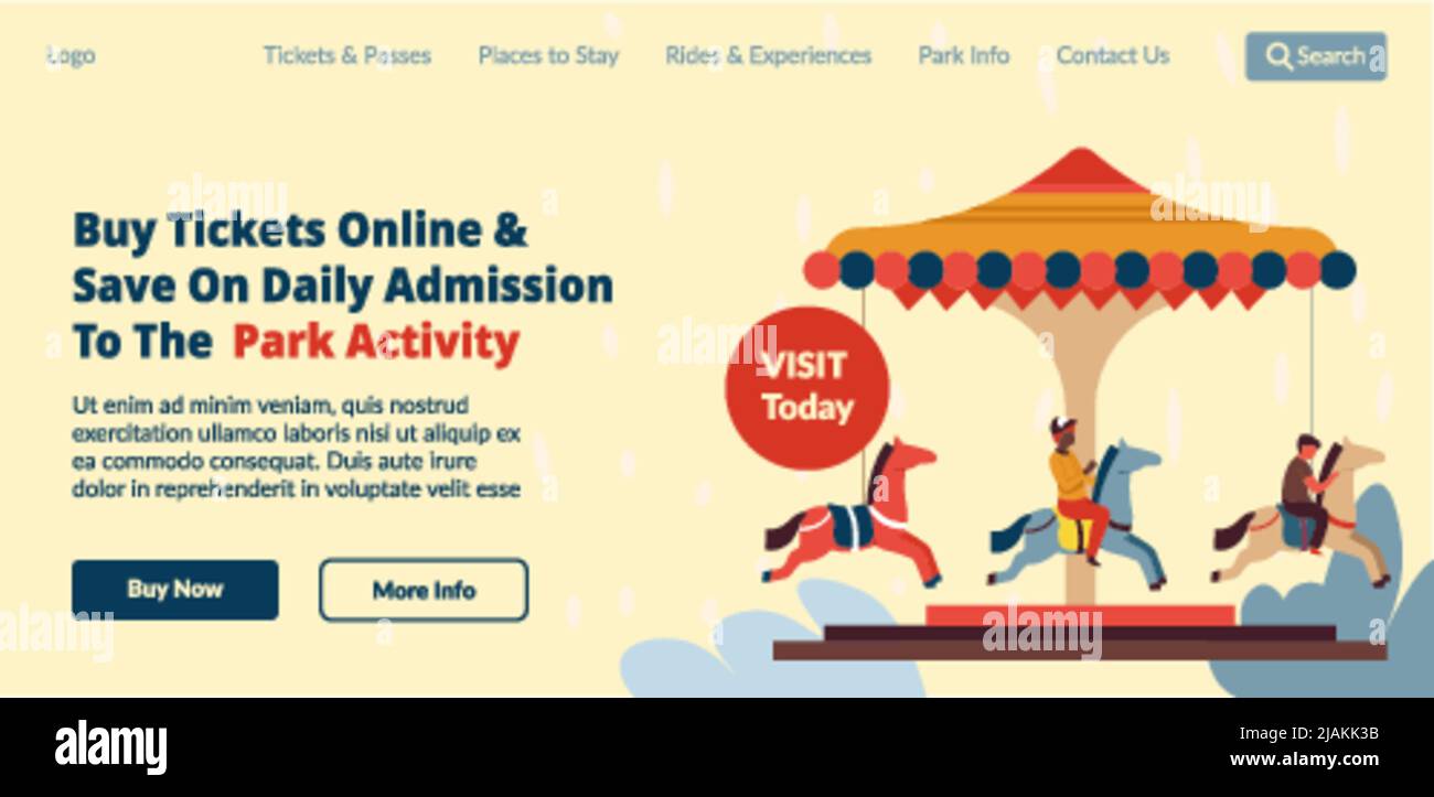 Buy tickets online for park activities, banner Stock Vector Image & Art ...