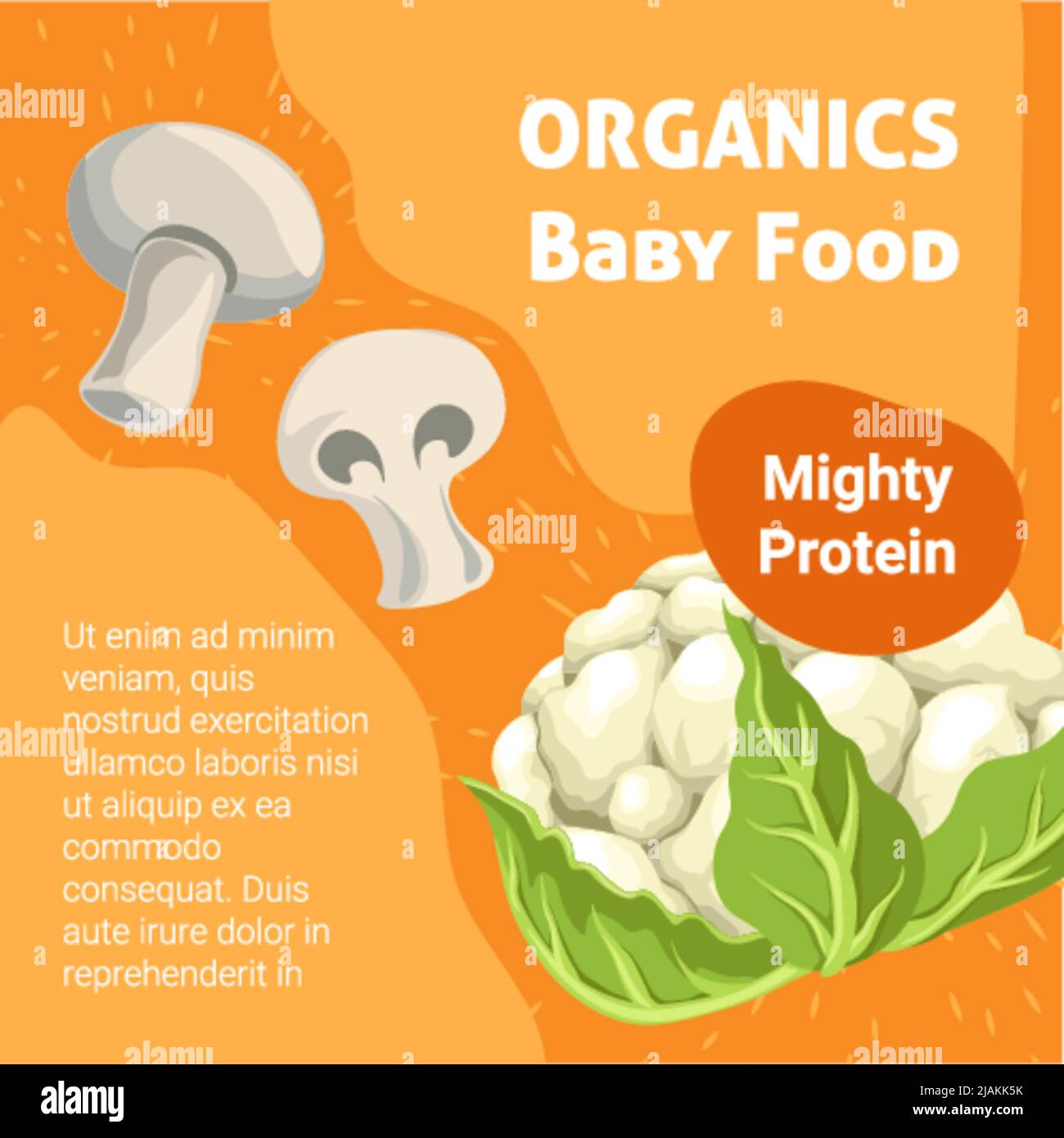 Organic baby food, mighty protein promo banner Stock Vector Image & Art ...