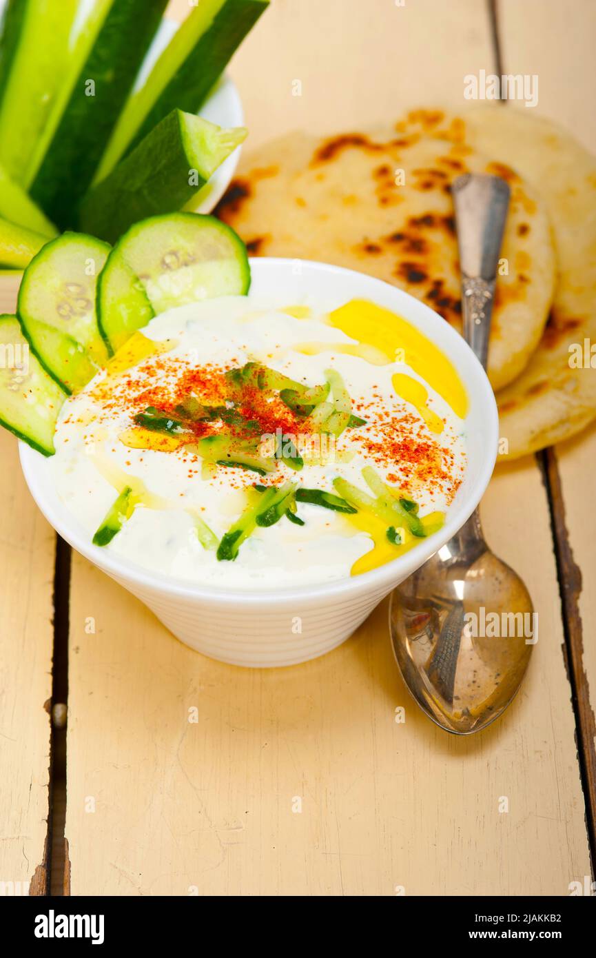 Arab middle east salatit laban wa kh’yar Khyar Bi Laban goat yogurt and ...