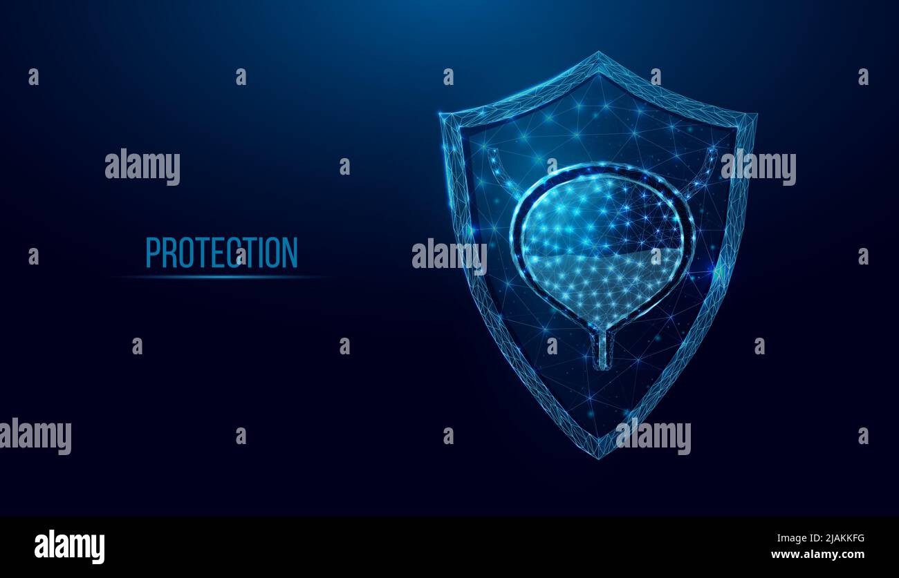 Human bladder in guard shield. medical concept, bladder cancer ...