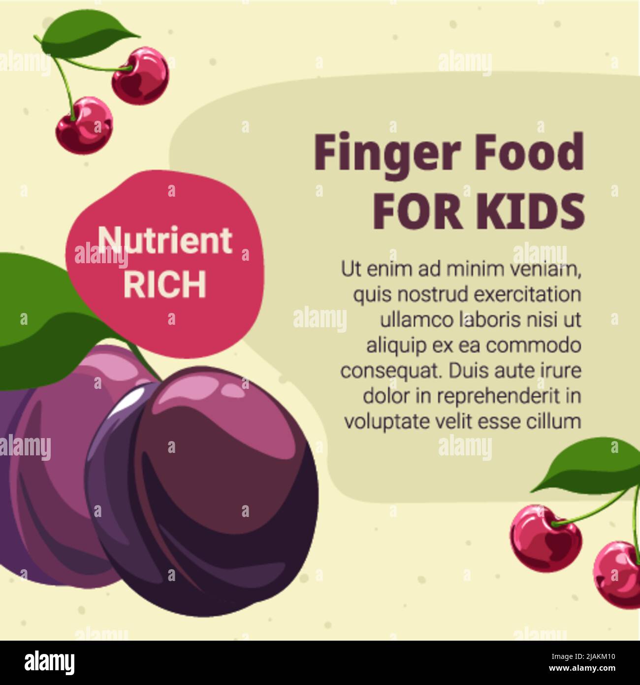 Finger food for kids, nutrient rich promo banner Stock Vector Image ...
