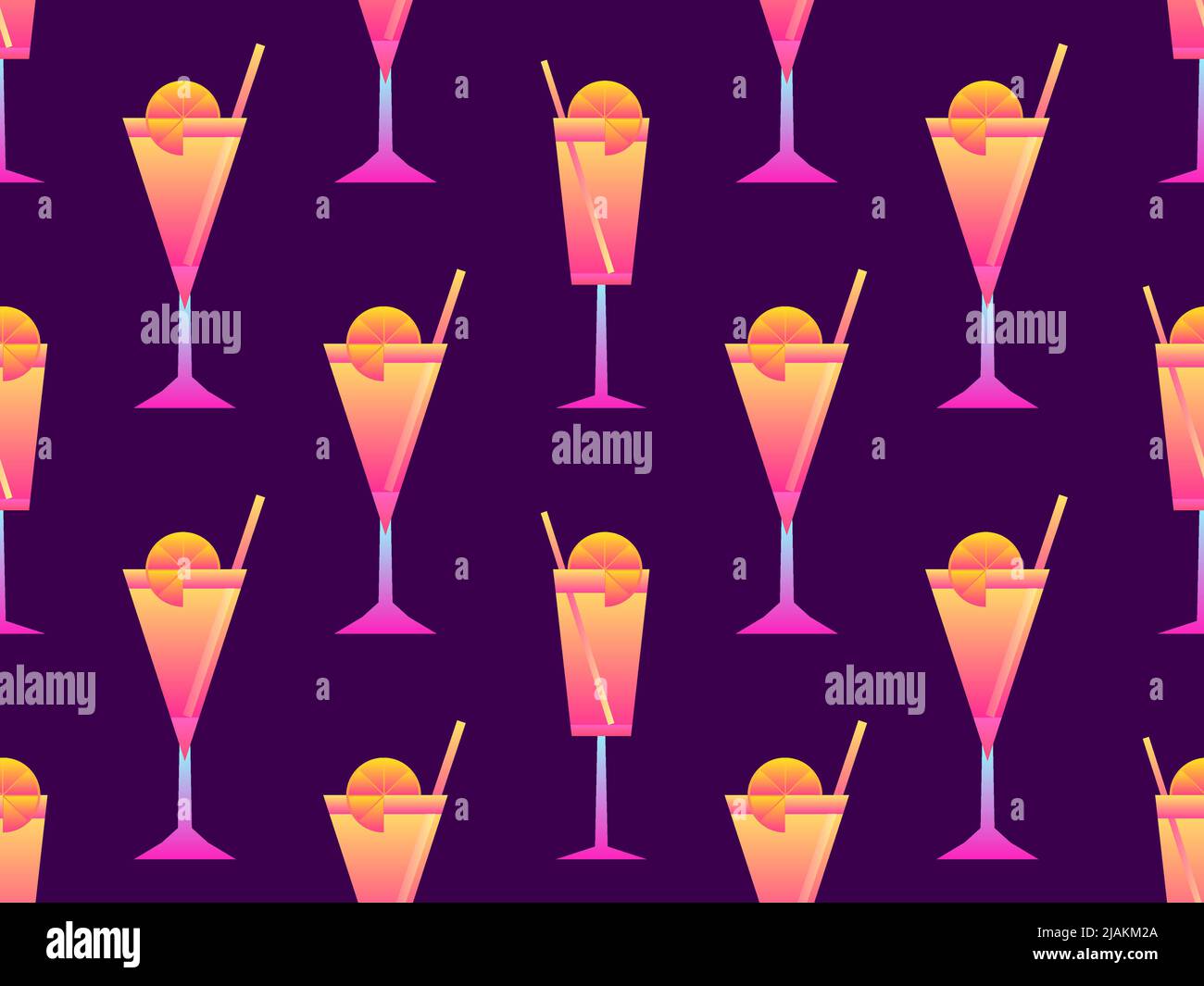 Cocktail with umbrellas 80s style seamless pattern. Alcoholic cocktails ...