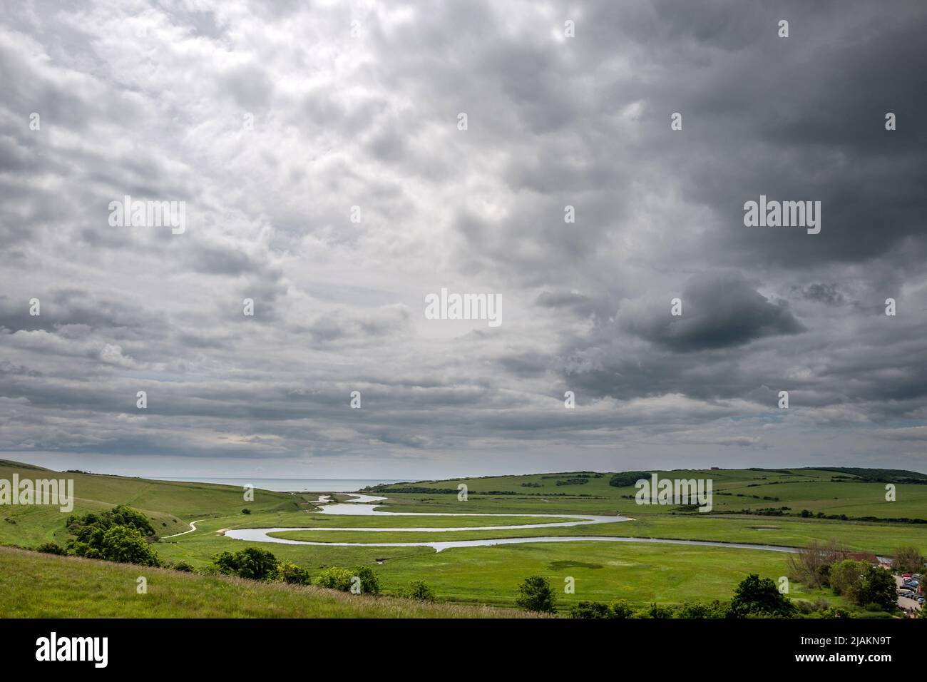 Cuckmere, May 29th 2022: The Cuckmere Valley, from Exceat Stock Photo ...