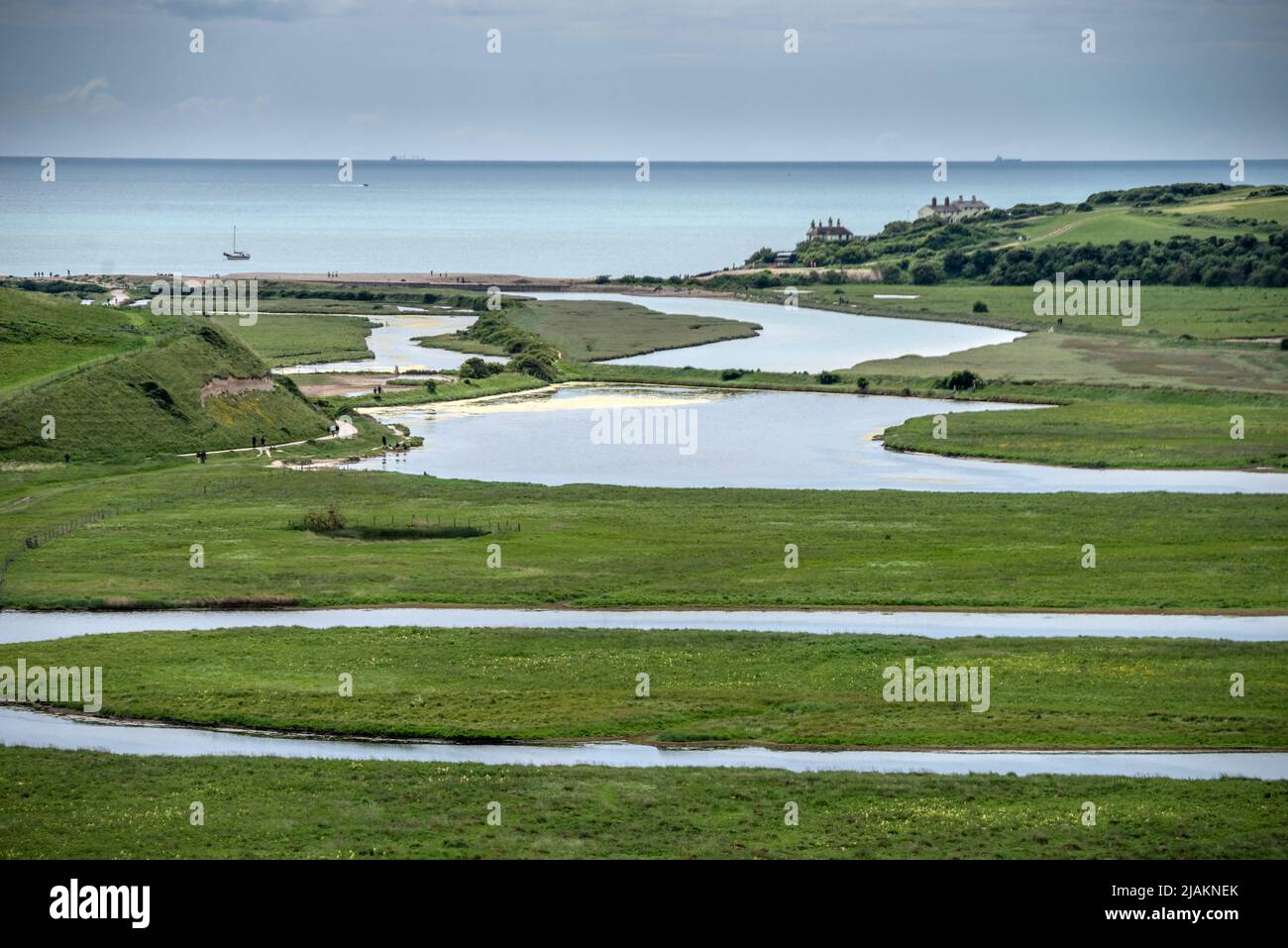 Cuckmere, May 29th 2022: The Cuckmere Valley, from Exceat Stock Photo ...