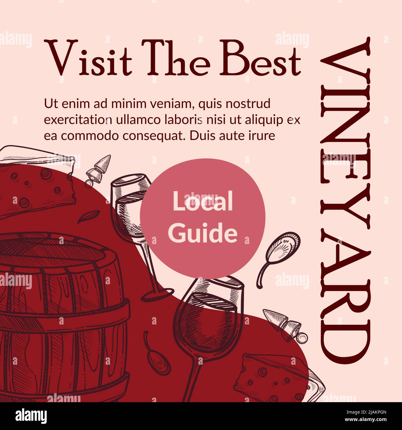 Vineyard landscape in leaf Stock Vector Images - Alamy