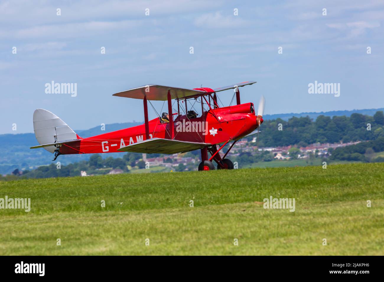 dh? moth G-AAWD at Compton Abbas airfield, Dorset, UK in May Stock ...
